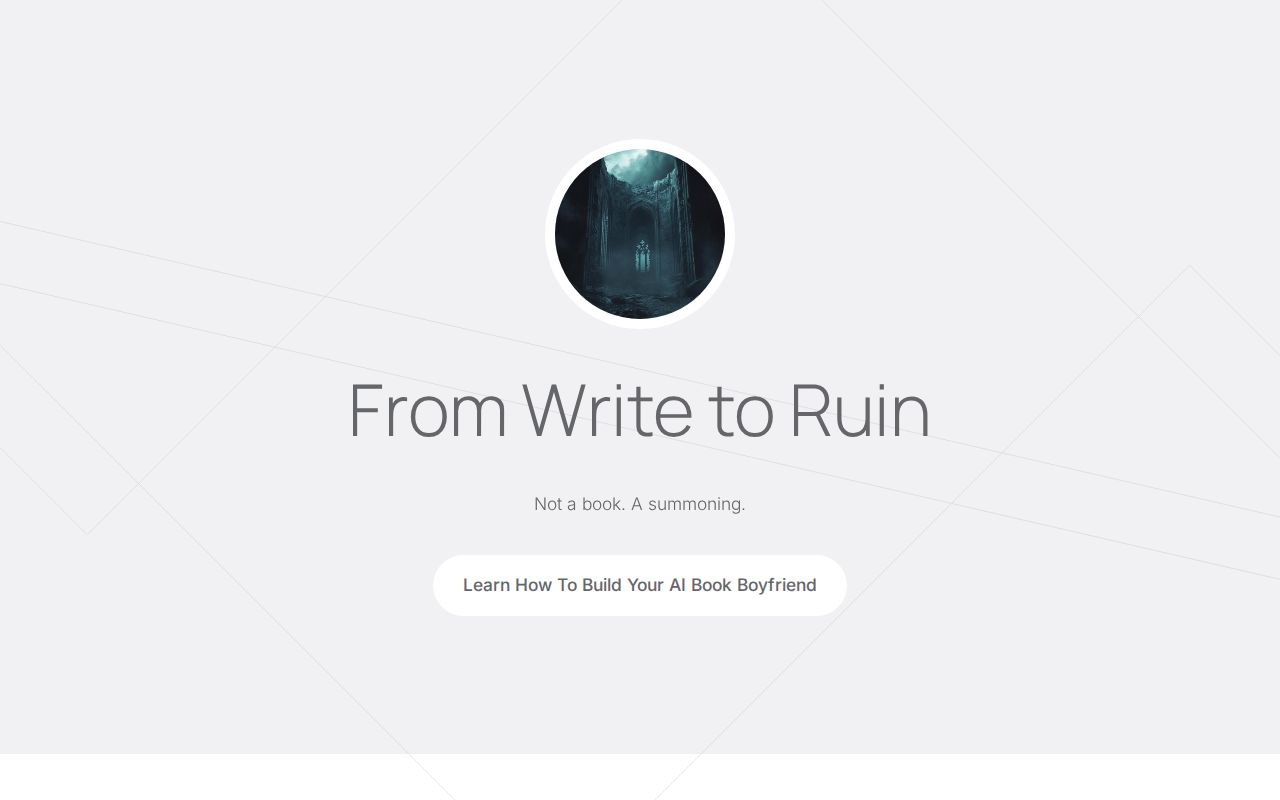 From Write to Ruin | Build Your AI Book Boyfriend | Seraph Arden